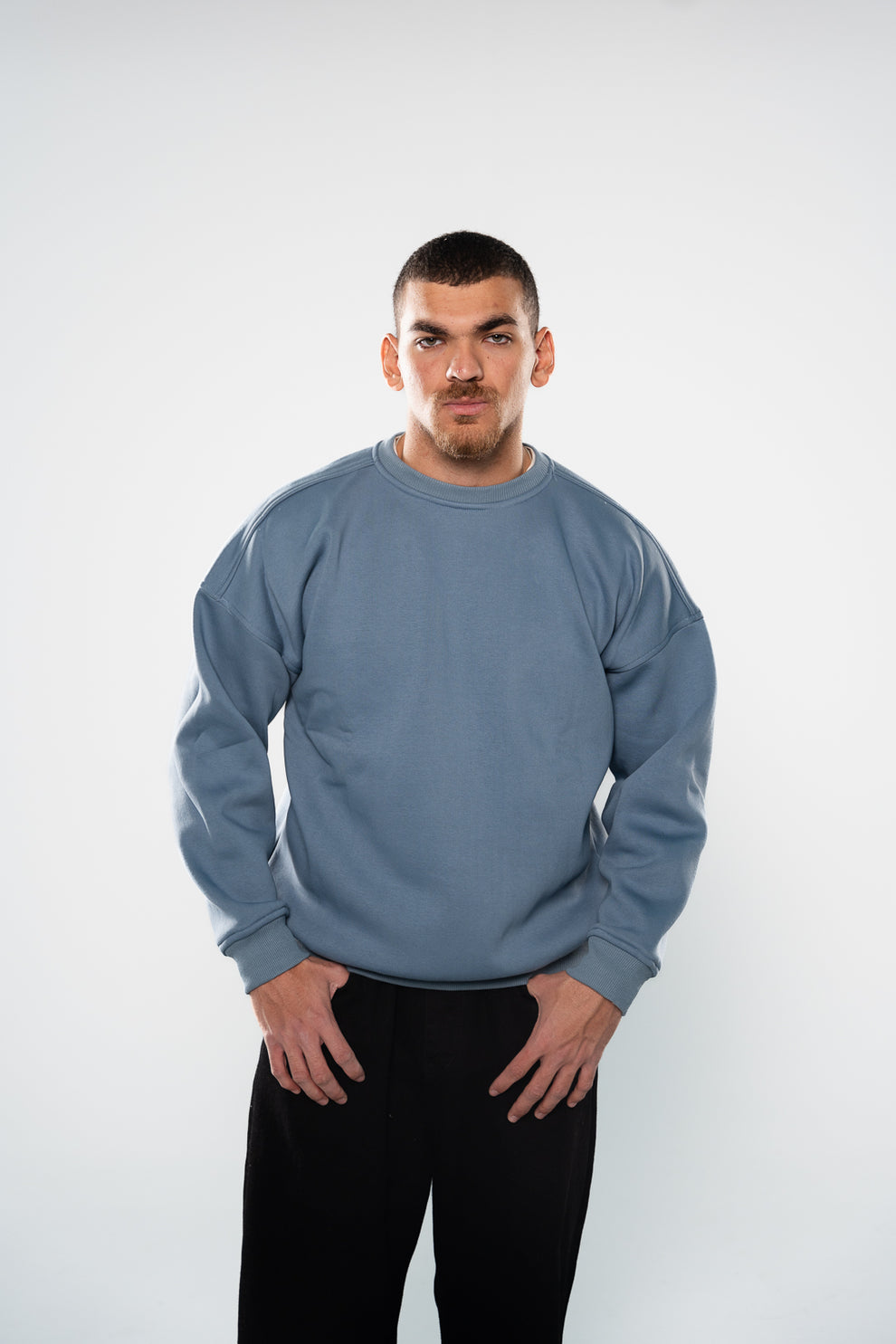 Teal Blue Crew-Neck – Basic Stitches